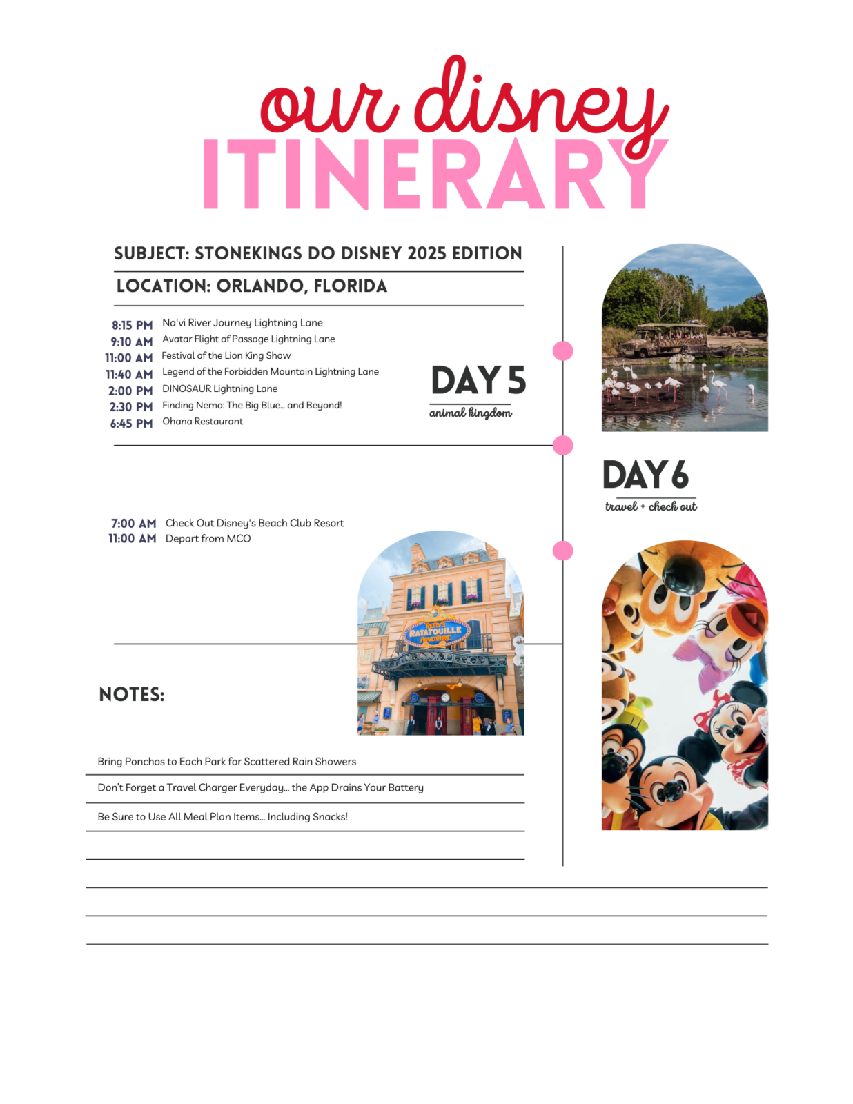 our 2025 official disney itinerary, recap and Q+A | Hello! Happiness