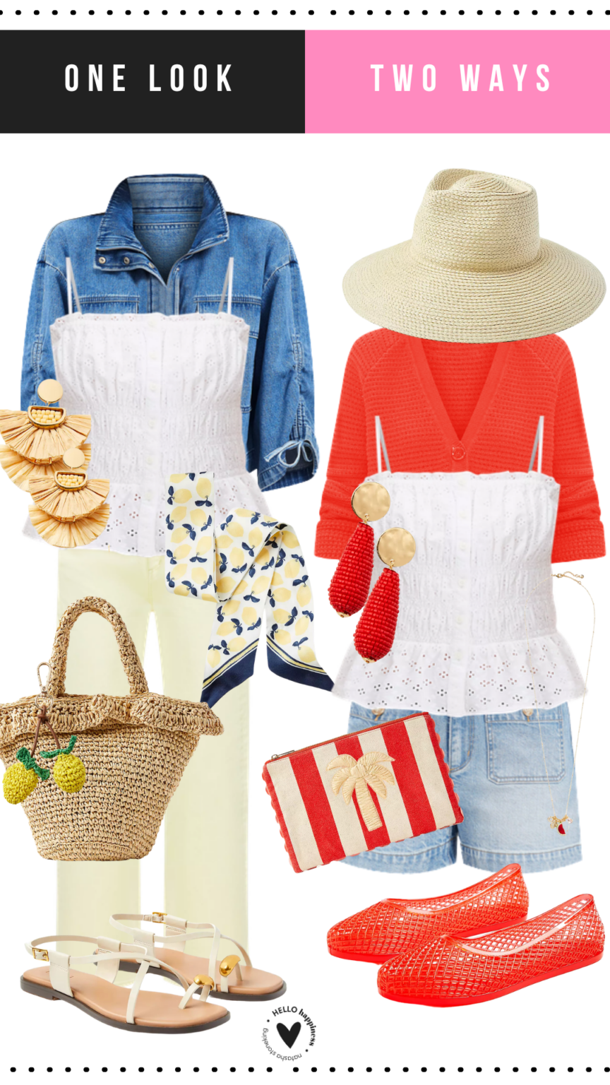 one look two ways... the eyelet tank | Hello! Happiness